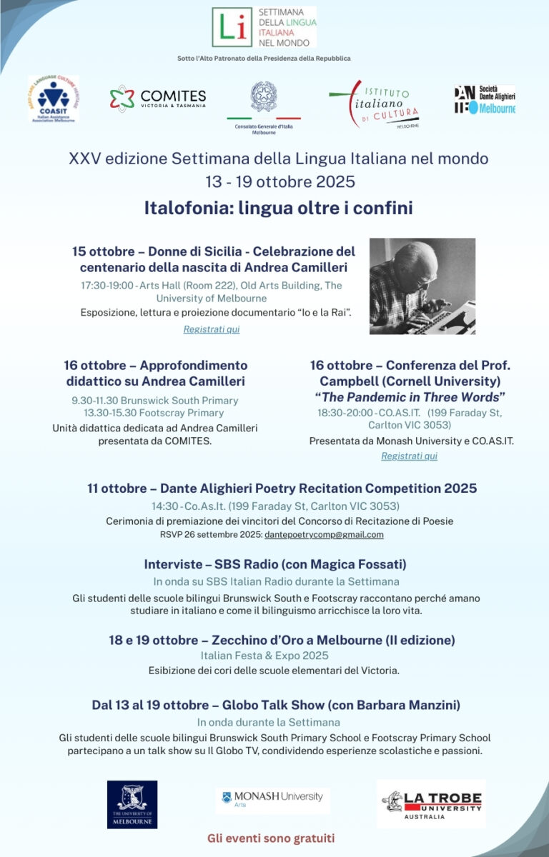 25th Italian Language Week Worldwide (13–19 October 2025) – Italofonia ...